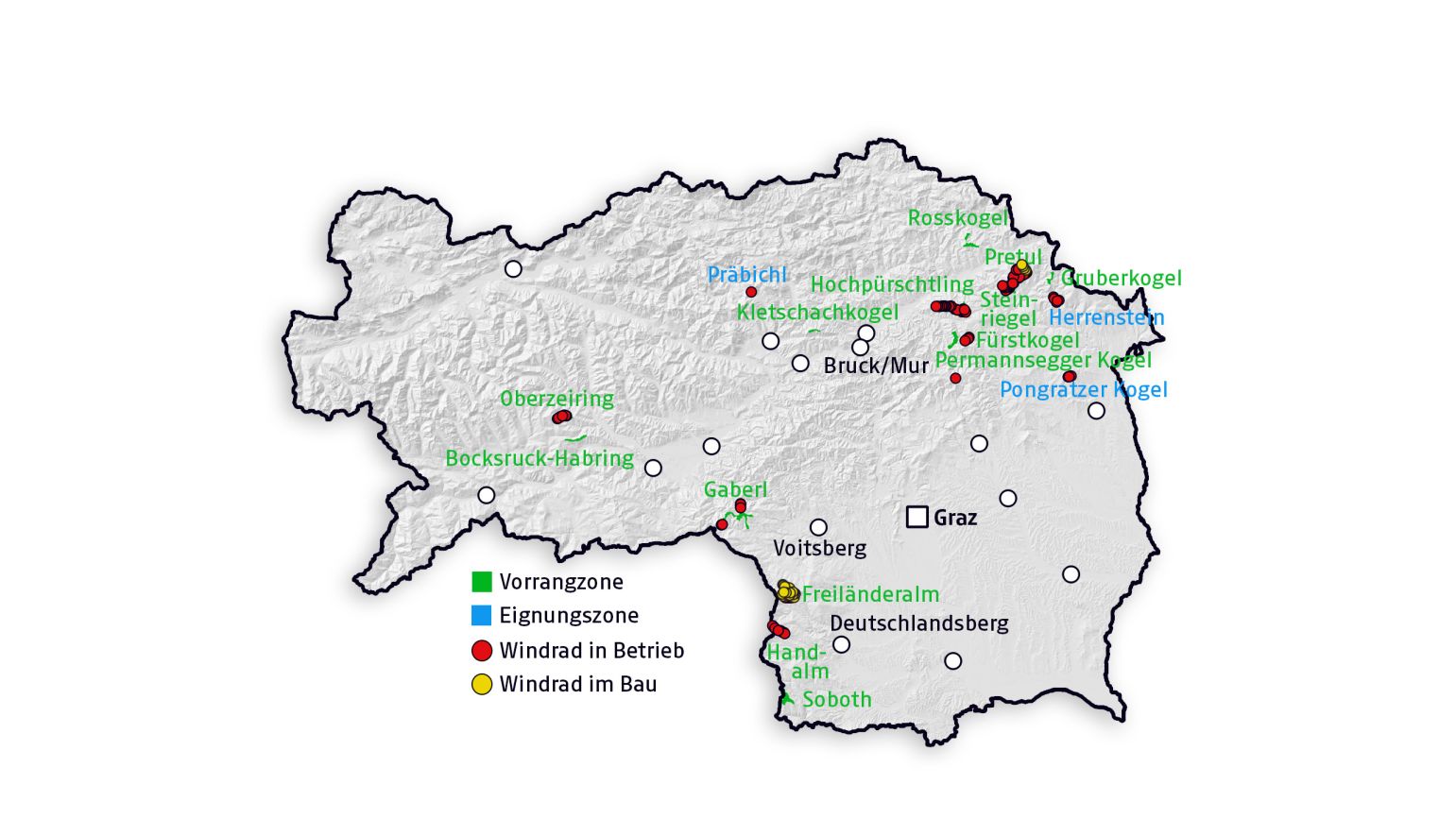 Großer Steiermark-Überblick: Wo sich bereits Windräder drehen und wo ...